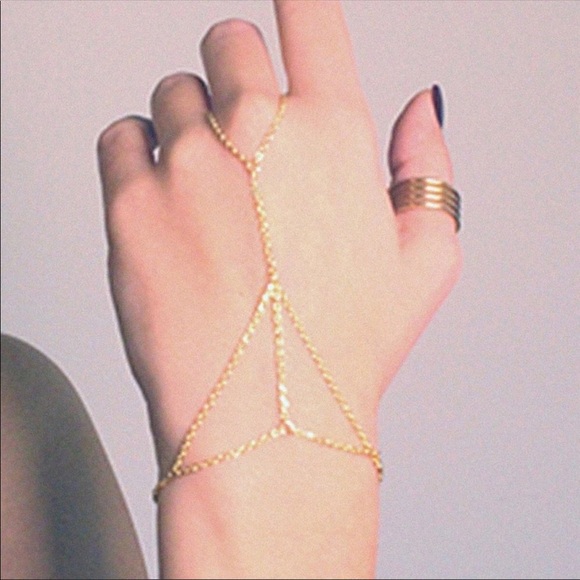 Jewelry | Dainty Gold Chain Hand Harness Bracelet | Poshmark